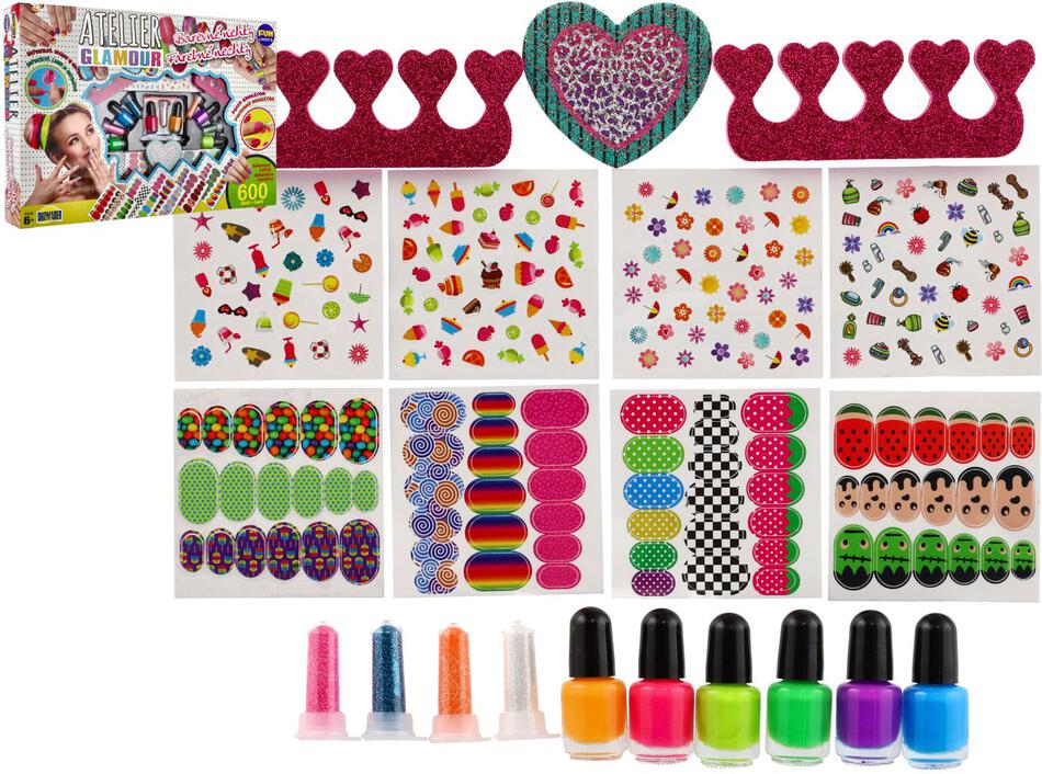 Dromader Barevné nehty plast/barvy sada na nehty 600ks v krabici ...