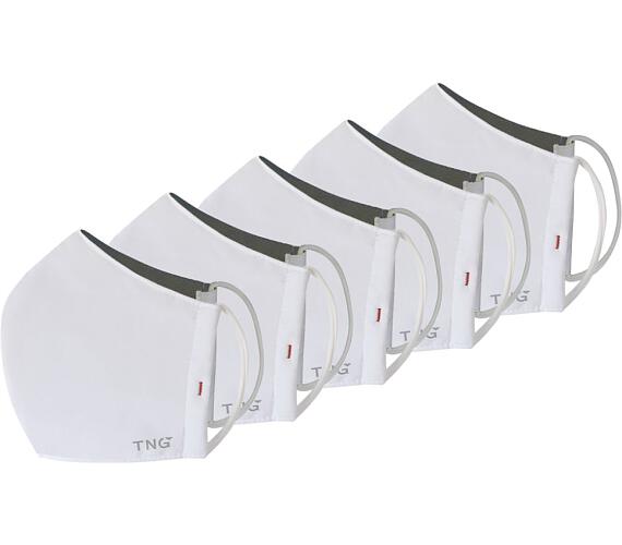 Antibakteriální obličejová rouška TNG třívrstvá M -bíla (5ks v balení ...
