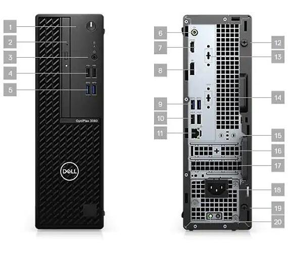 DELL OptiPlex SFF 3080/Core i5-10500/8GB/256GB SSD/Intel UHD 630/DVD-RW ...