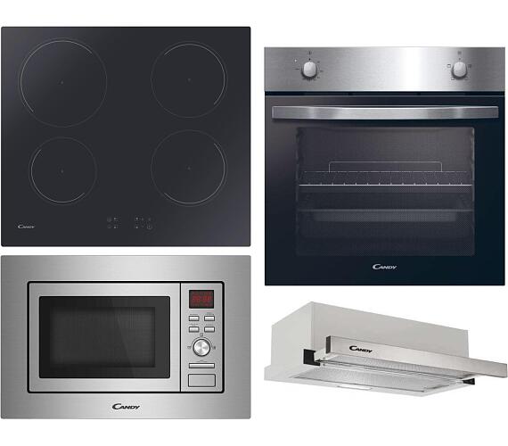 SET Trouba Candy FIDC X100 + Indukční deska Candy CI642C/E14U + Mikrovlnná trouba CANDY MIS1730X ...