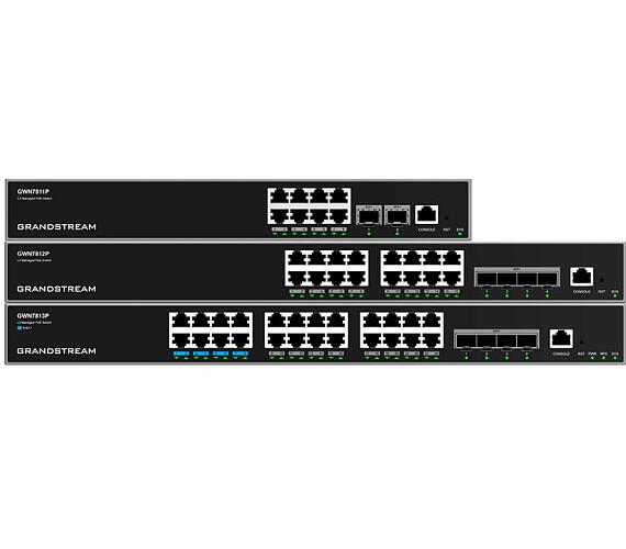Grandstream GWN7813P Layer 3 Managed Network PoE Switch, 24 portů / 4 ...