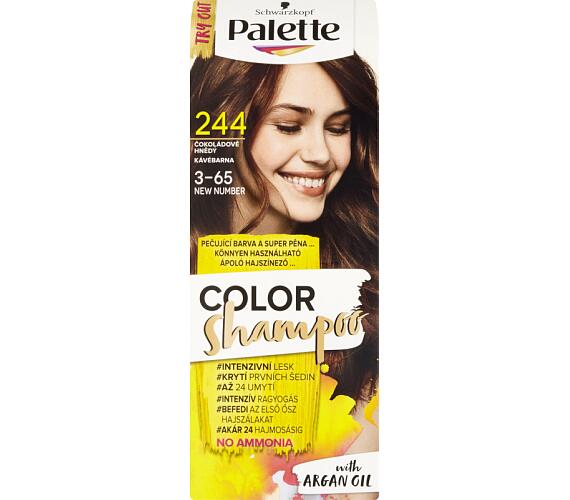 Fotogalerie Palette Color Shampoo barva na vlasy 244 čokoládově hnědá ...