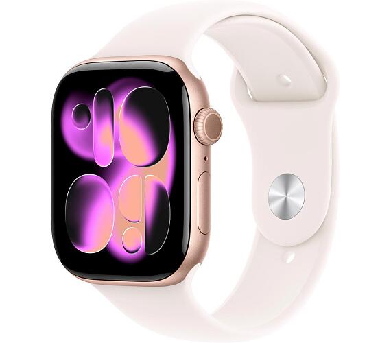 Apple Watch Series 11 GPS + Cellular 46mm Růžově zlatý hliník se světle ...