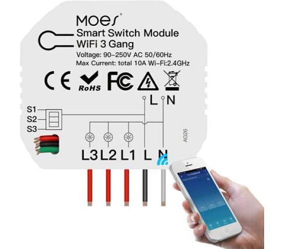 Recenze MOES Switch Module MS-104C WiFi Tuya - smart ovladač osvětlení ...