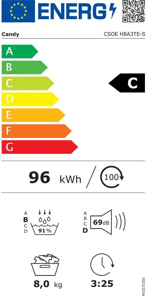 Sušička prádla Candy CSOE H8A3TE-S | OnlineShop.cz
