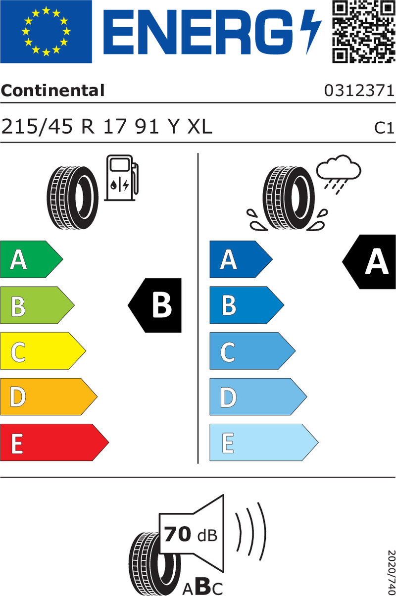 Letní pneu CONTINENTAL 215/45 R 17 91Y ULTRA CONTACT TL XL FR ...