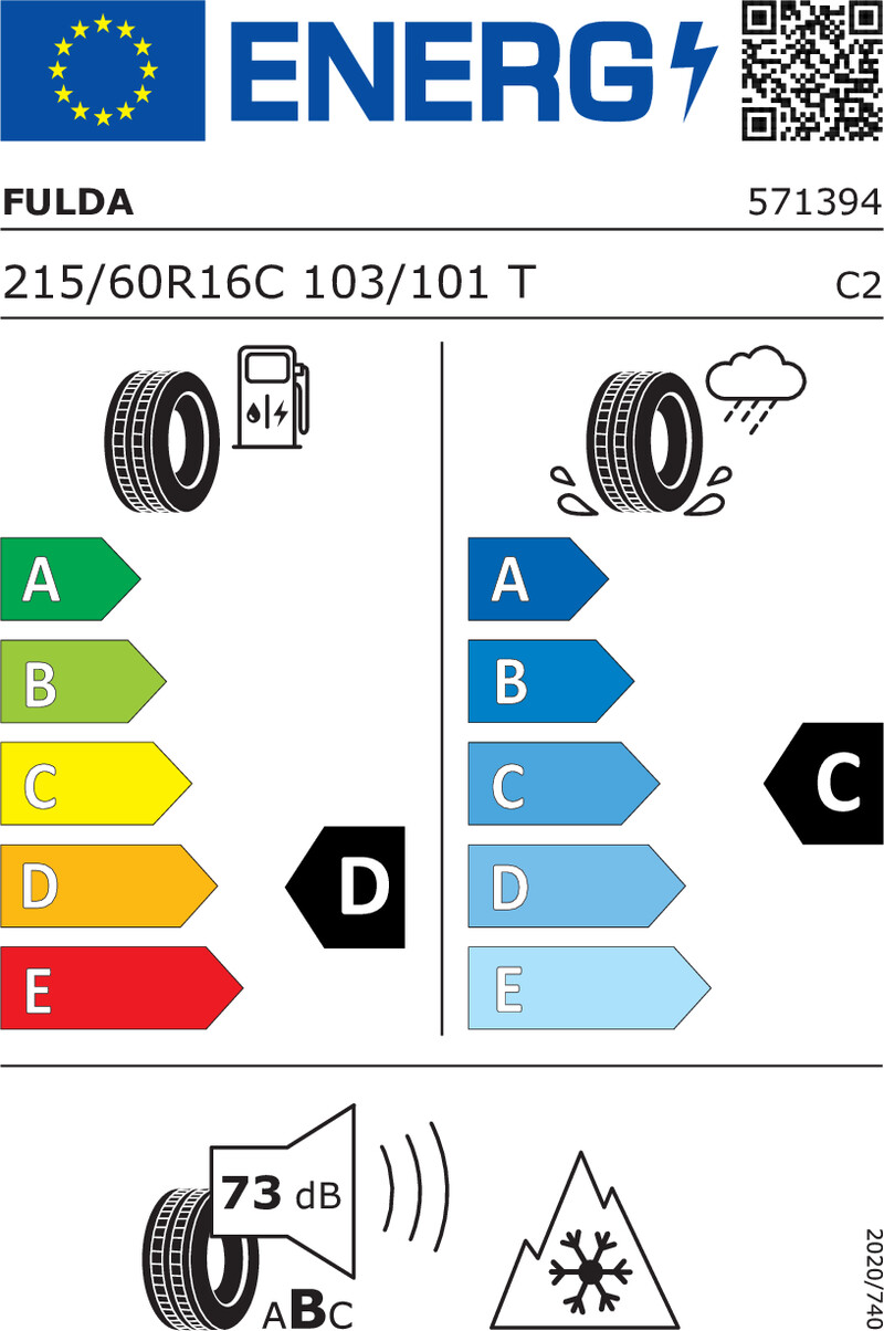 Zimní pneu FULDA 215/60 R 16 103/101T CONVEO TRAC 3 TL C M+S 3PMSF ...
