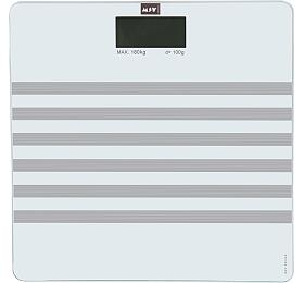 MSV osobní váha SEAUVILLE, bílá, šedé pruhy, sklo, 29 x 29 cm ...